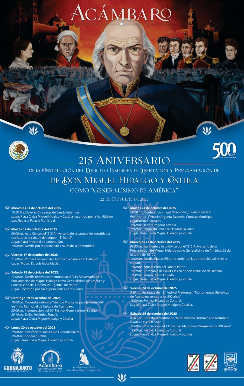 En Acámbaro, Gto., las actividades cívicas y culturales de octubre ...